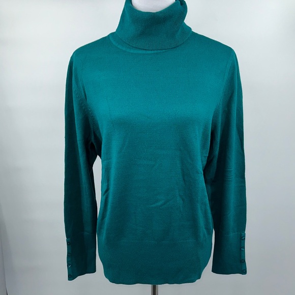 JM Collection | Sweaters | Jm Collection Turtleneck Sweater Sz L Teal ...